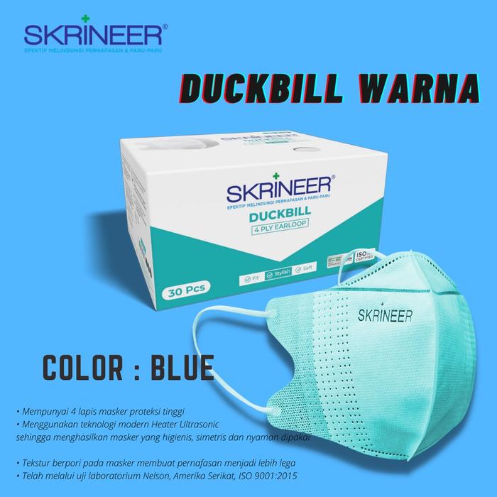 Promo SKRINEER DUCKBILL BLUE 4 PLY 30'S (BLUE) - Jakarta Timur - Masker ...