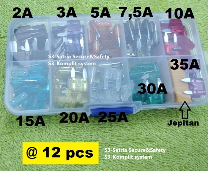Jual komplit 1 set box Kecil mini Fuse blade Tancap sekring capit ...