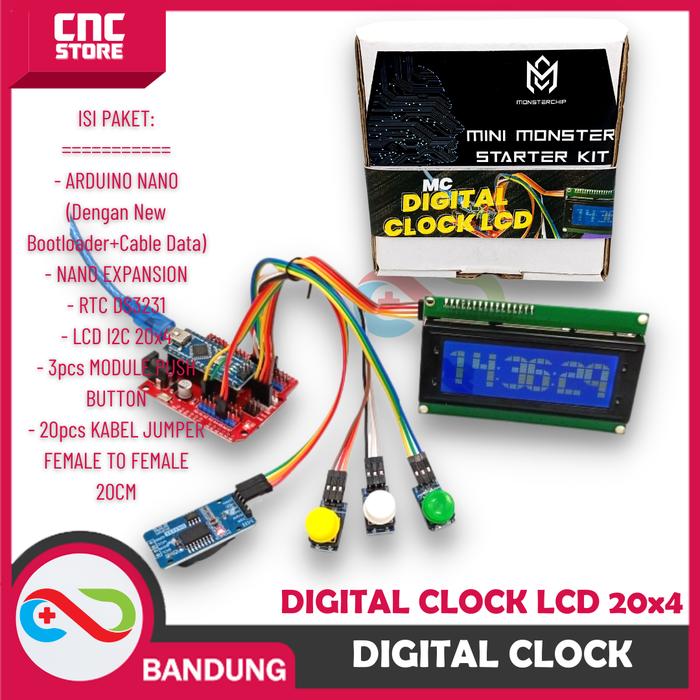 Jual KIT DIGITAL CLOCK LCD I2C JAM DIGITAL ARDUINO PAKET LENGKAP - Kota Bandung - CNC STORE ...