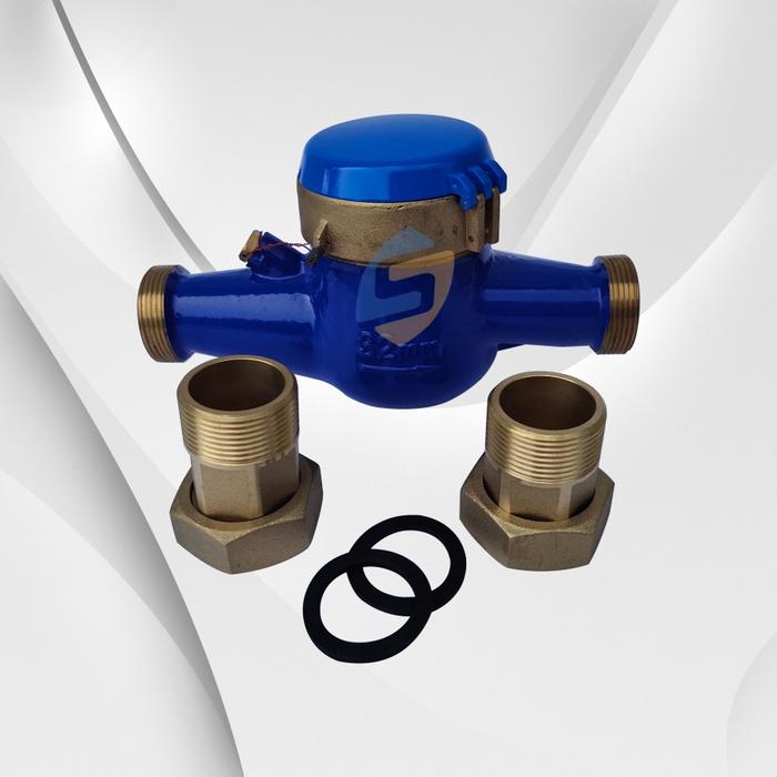 Jual WATER METER MULTI-JET 1 1/4 INCH BRASS - METERAN AIR KUNINGAN 32MM - Jakarta Pusat ...