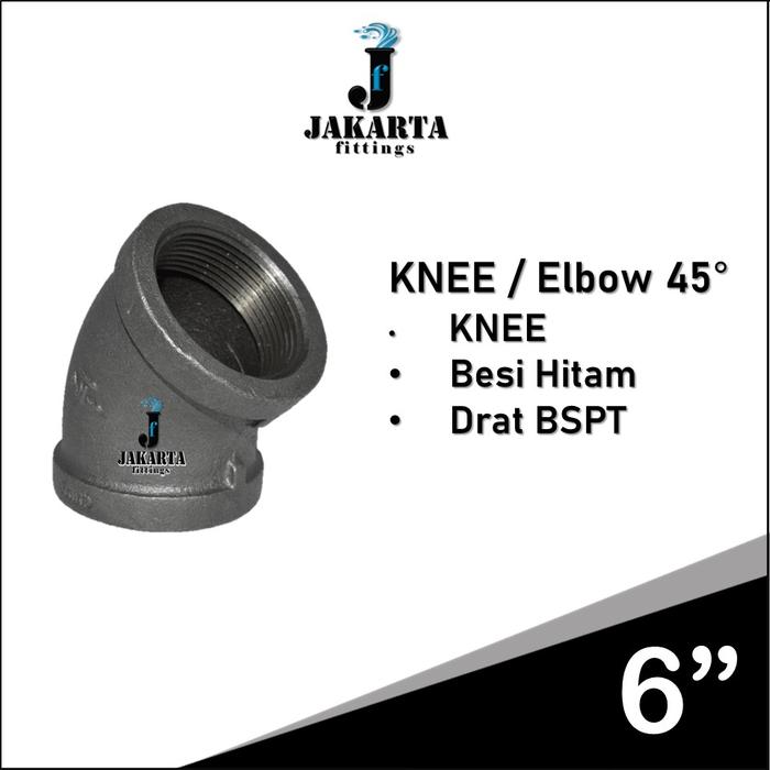 Jual ELBOW / KNEE 45 PIPE PIPA BESI HITAM DRAT BESI BSPT 4" 6" - SIZE 6 ...