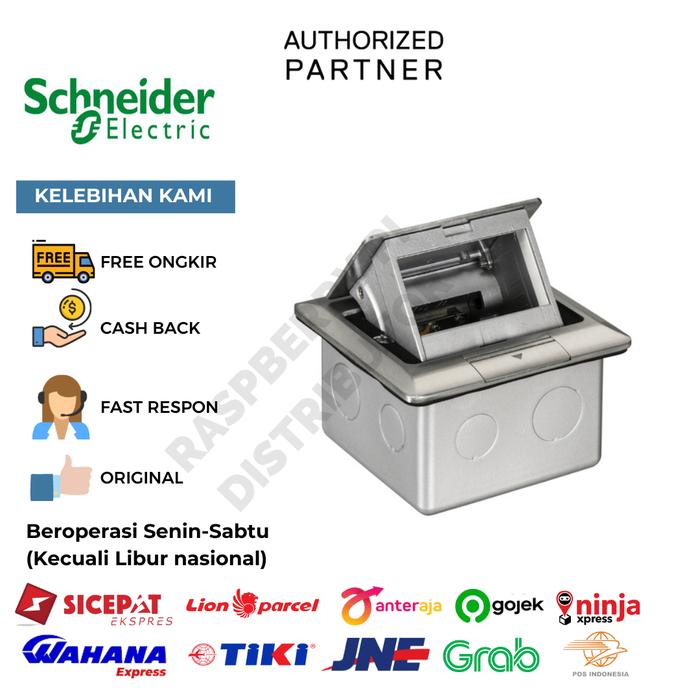 Jual SCHNEIDER FLOOR SOCKET KOSONG W BOX IP44 SILVER E227F_ABE ...