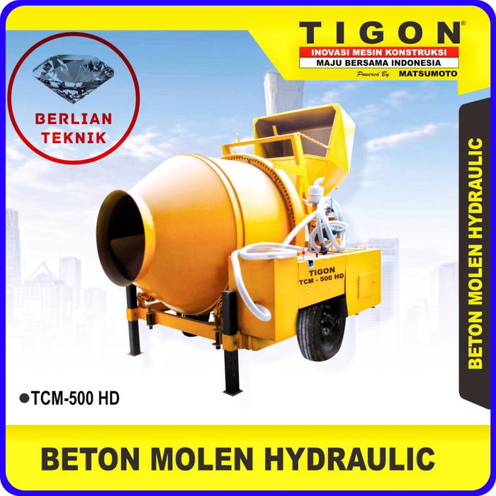 Jual Beton Molen Hidrolik Concrete Mixer Semen Hydraulic Tigon TCM 500 ...