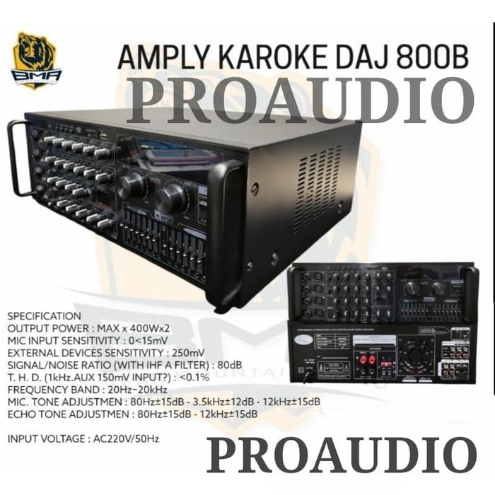 Jual Power Amplifier Karaoke BMA DAJ 800B USB Bluetooth Equalizer 400W ORI - Kota Medan ...