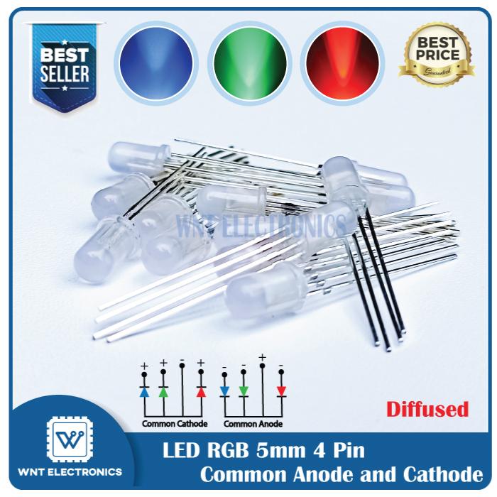 Jual LED RGB 5mm 4 Pin - LED 5mm RGB 4 Pin Common Anode and Cathode ...