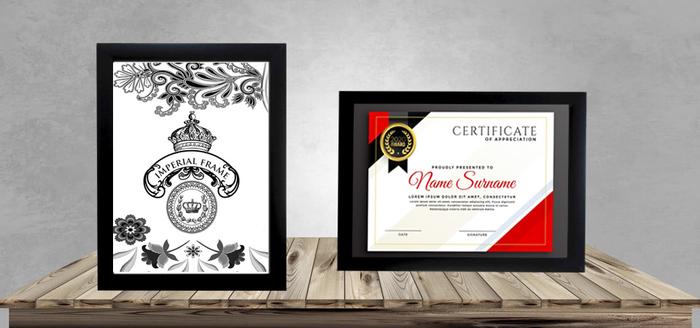 Jual frame figura Foto Ijazah/A4/11R (21X30 CM) Minimalis - Hitam ...
