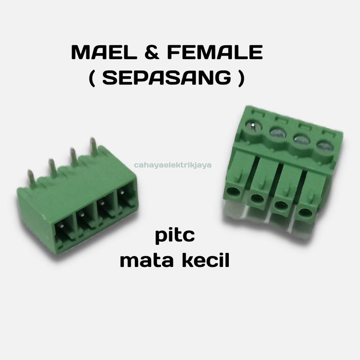 Jual terminal block 4 pin / pluggable 4p / L siku terminal blok 4 pin ...