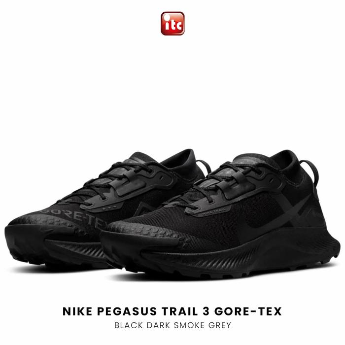 Promo Nike Pegasus Trail 3 GoreTex Black Dark Smoke Grey 100% Authentic ...