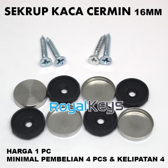 Jual Sekrup Skrup Topi Kaca Baut Cermin 16mm 16 mm Stainless Plastic ...