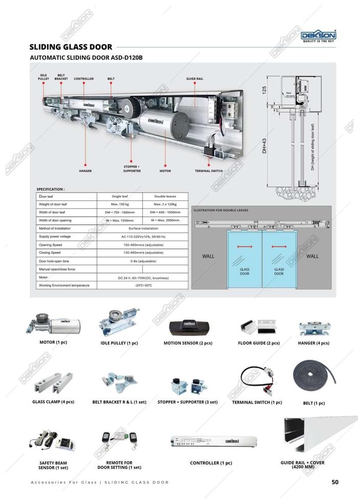 Jual AUTOMATIC SLIDING DOOR DEKKSON ASD-D120B L4.2M Pintu Sensor ...