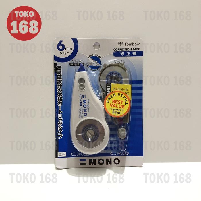 Jual TOMBOW Mono Correction Tape/ Tipex Kertas + Refill (SET) - 5mm ...