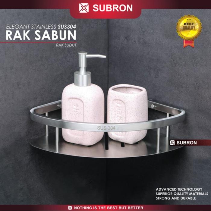 Jual Rak Sudut Stainless Sus 304 Rak Sabun Sudut 1 susun Tempat shampoo ...