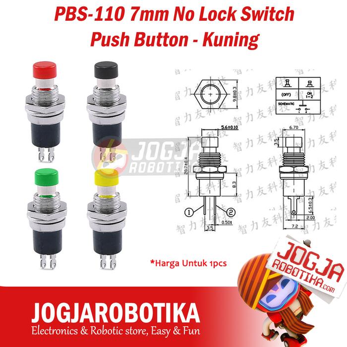 Jual PBS-110 7mm No Lock Switch Push Button - Kuning - Kab. Sleman ...