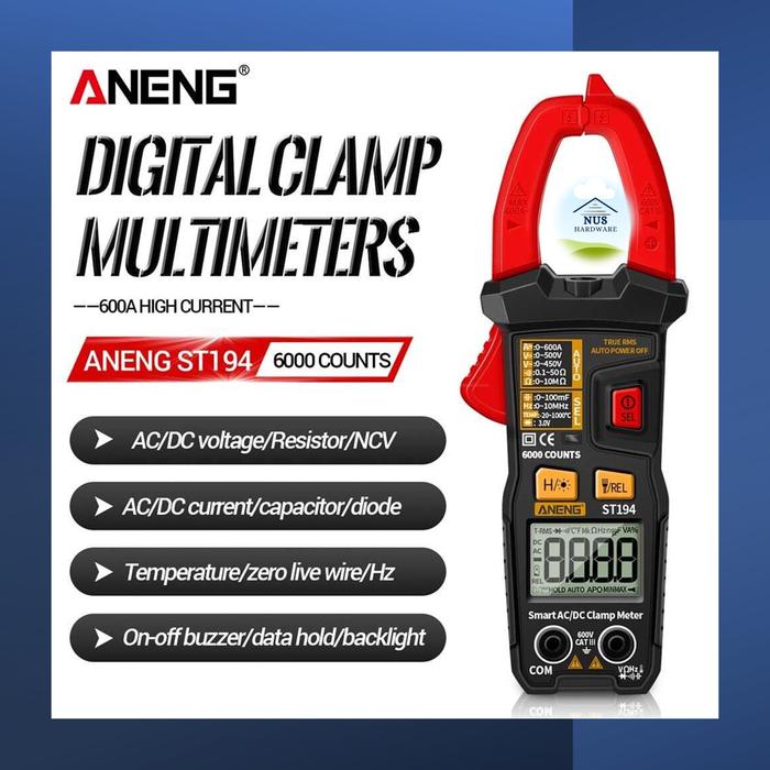 Jual Alat Ukur Listrik Digital Multimeter Voltage Tester Clamp Arus AC ...