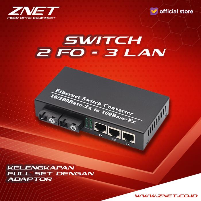Jual MEDIA CONVERTER SWITCH 2 PORT FO 3 LAN FULLSET 2 FO 3 LAN 2SC2E ...
