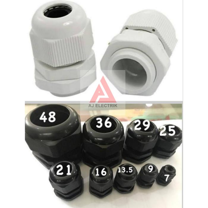 Jual Kabel Gland PG29 Putih / Nylon Cable Gland Hitam size 18-25mm ...