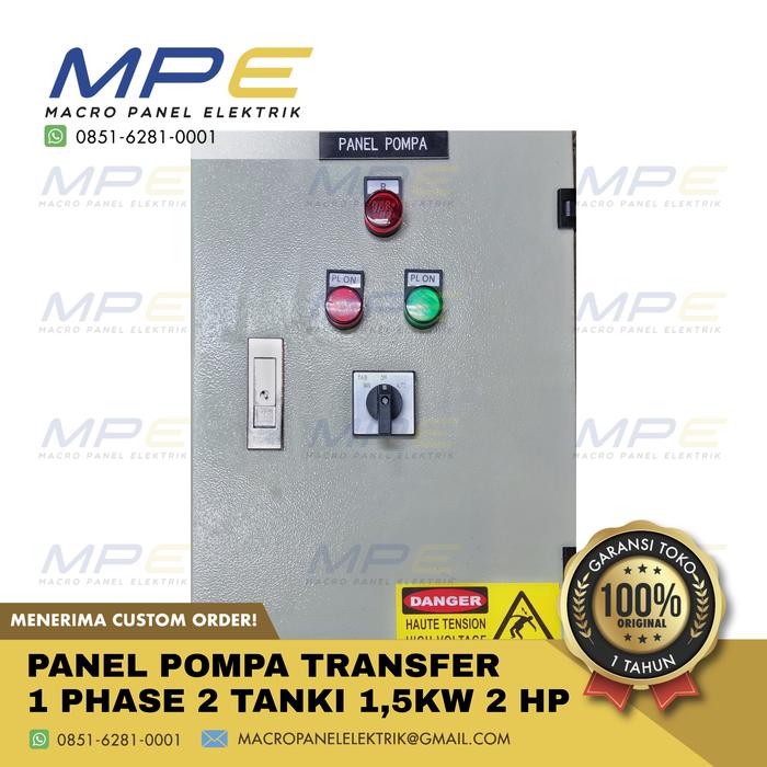 Jual Panel Pompa Transfer 1 Phase 2 Tanki 1,5kW 2HP CUSTOM BOX ...