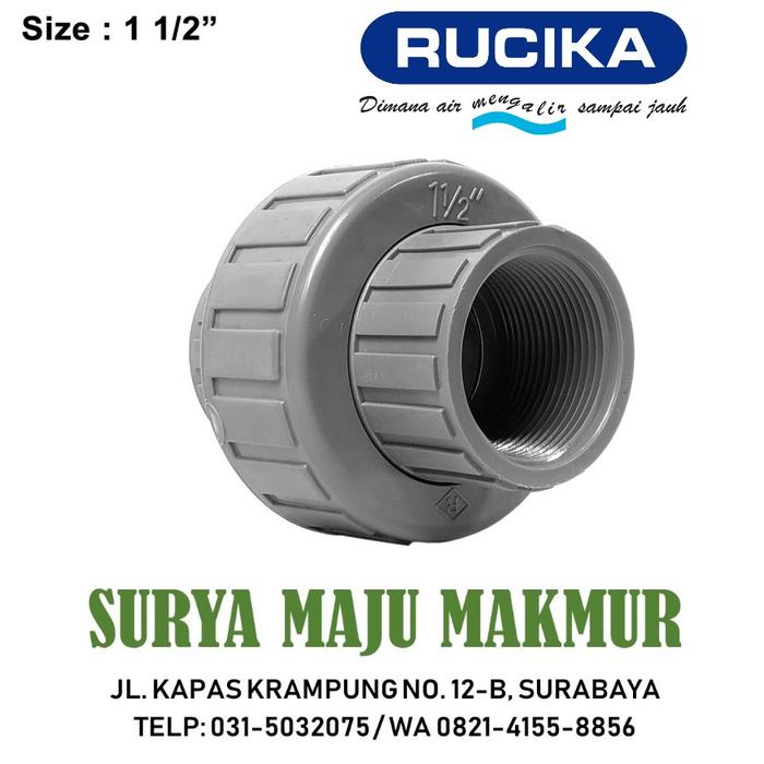 Jual Water Mur Moor Drat 1 1/2" Union Thread AW 1 1/2 Inch PVC Rucika ...