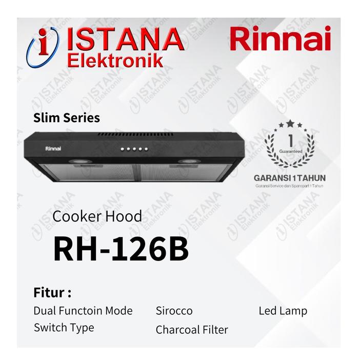 Jual Rinnai Slim Series Cooker Hood/penghisap/tudung Asap Kompor Rh ...