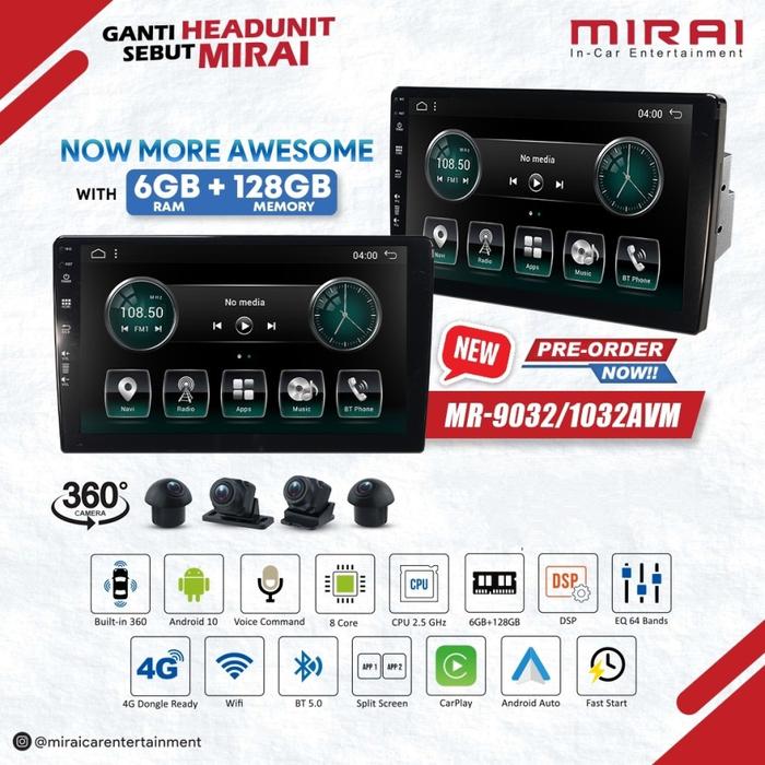 Jual Headunit Mirai 9032 AVM Built In Camera 360 Ram 6/128 / Android 9 ...