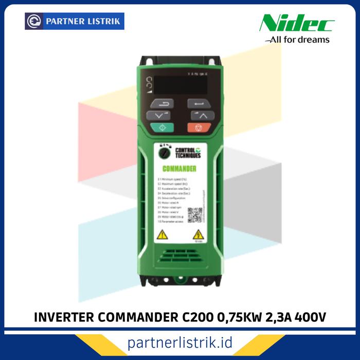 Jual INVERTER COMMANDER C200 0,75KW 2,3A 400V NIDEC CONTROL TECHNIQUES ...