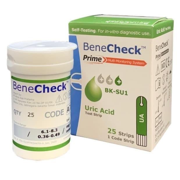 Jual Strip Benecheck Prime Gula Glu Kol Chol Uric Acid Asam Urat 3in1 ...