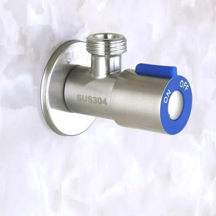 Jual Stop Kran Stainless 1/2 Inch Shower 1 Lubang Angle Valve Keran ...