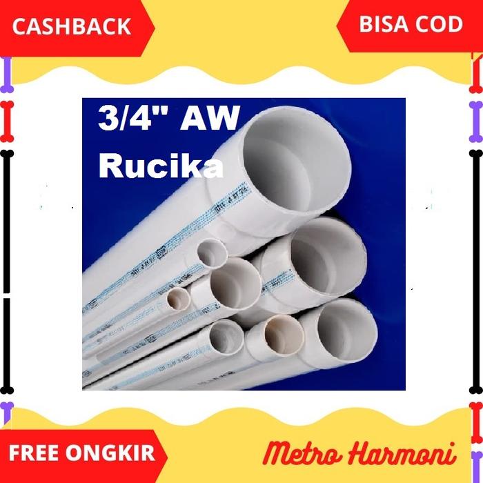 Jual Pipa Pvc 3/4 Rucika Putih AW Panjang 4 Meter - Kab. Sidoarjo ...