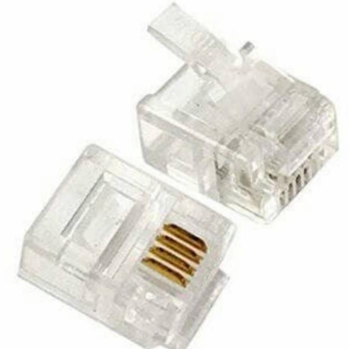 Jual Konektor Kabel Telepon RJ 11 4pin connector JACK RJ11 4 pin isi ...