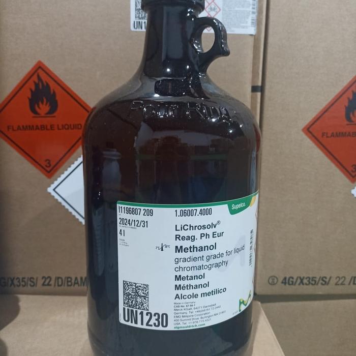 Jual Methanol Gradient Grade for Chromatography 4 L Merck 1.06007.4000 ...