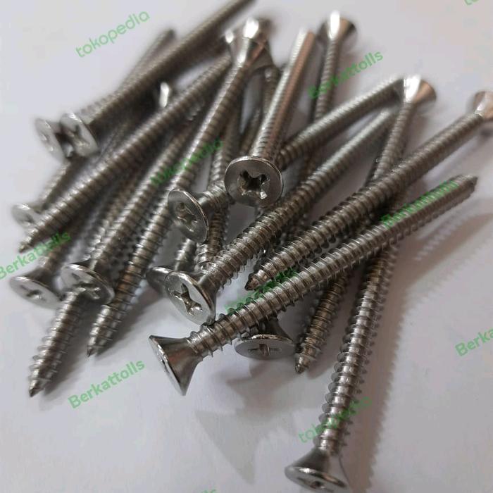 Jual Skrup stainless 6 x 3 inch FH FAB Flat head self tapping screw ...