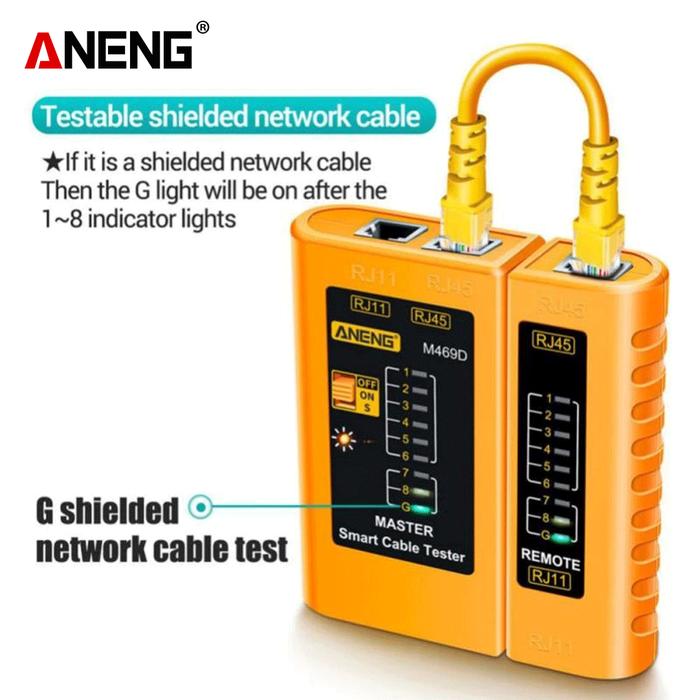 Jual Aneng M469d Tester Jaringan Internet Telpon Network Rj45 Rj11 ...