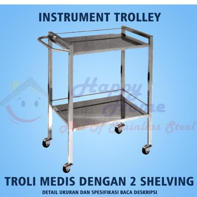 Promo Instrument Trolley, Troli Alat Medis Rumah Sakit Stainless Steel ...
