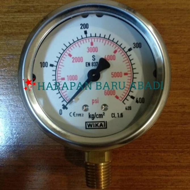 Jual Pressure Gauge WIKA 2 1/2" inch 420 Bar 6000 Psi SS Brass - Jakarta Barat - Harapan Baru ...