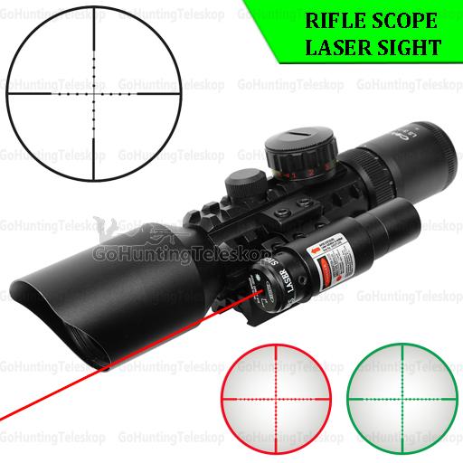 Jual Teleskop Senapan Dengan Laser Merah, Teropong Senapan + Laser ...