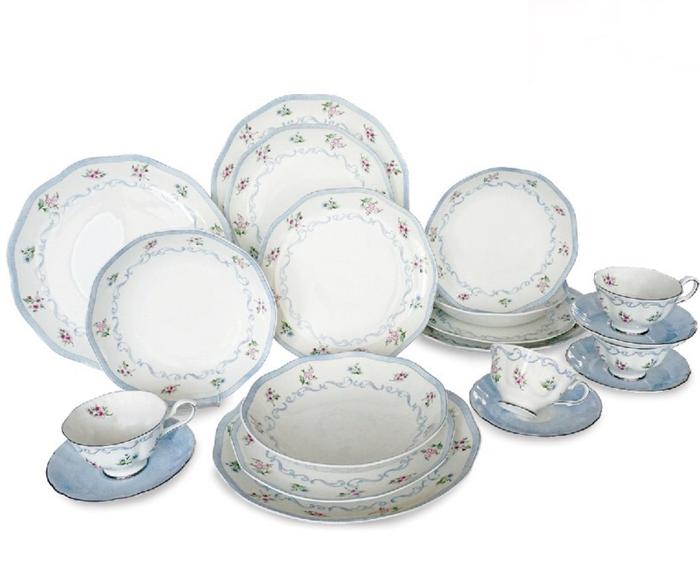 Promo Saint James Linen Flower Dinner Set 20pcs Dining Classic Plates ...