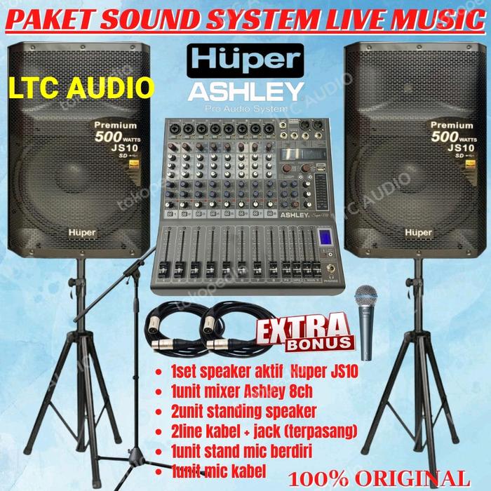 Jual Paket Sound System Live Music Cafe HUPER 15 inch ORI + Mixer (Pro ...
