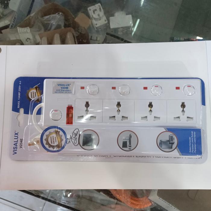 Jual visalux v234e extension stopkontak 4 gang kabel extension cop 3 ...