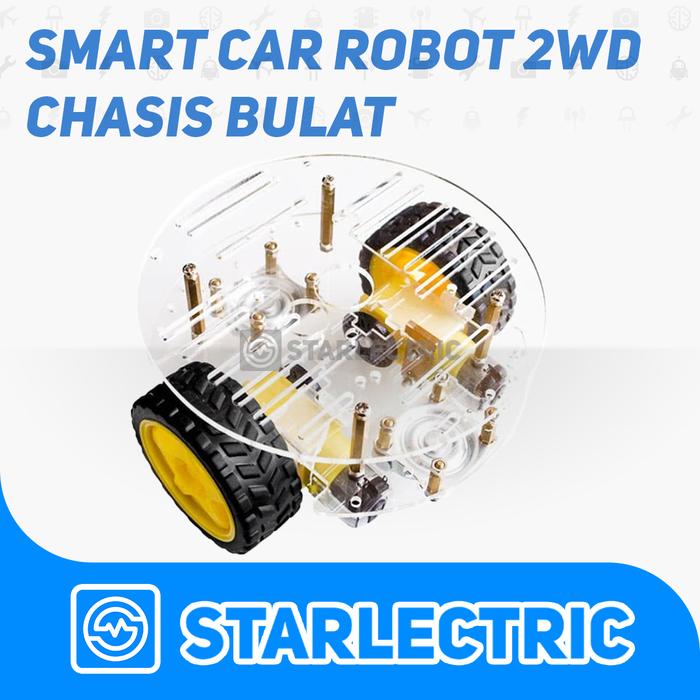 Jual Chasis Mobil Robot 2wd 2 wd Smart Car Robot Chassis Bulat ...