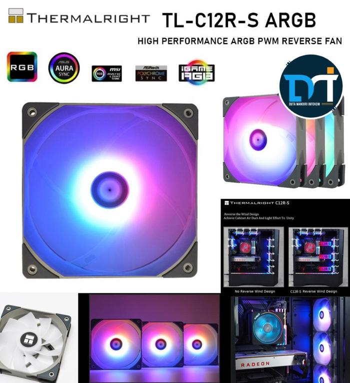 Jual Thermalright TL C12R S ARGB Reversed Blade - 120mm PWM Fan Gaming ...
