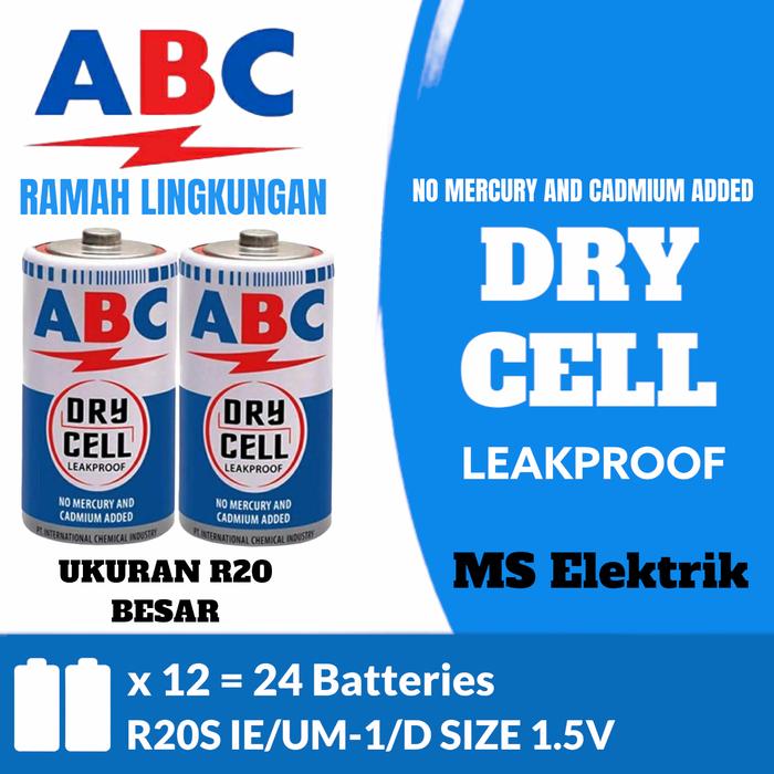 Jual 24 pcs Baterai ABC Biru R20 / Type D / Besar - Kota Depok - MS ...