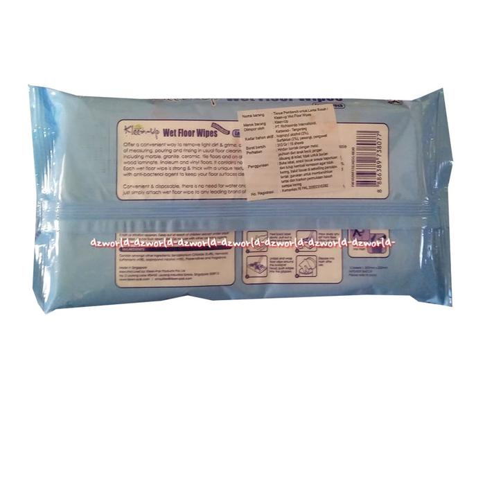 Jual Kleen Up Wet Floor Wipes Tissue Basah Untuk Lantai 15 Pcs Biru ...