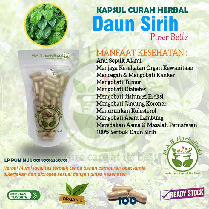 Promo DAUN SIRIH 100 Kapsul Herbal Antiseptik Prostat Sendi Lambung ...