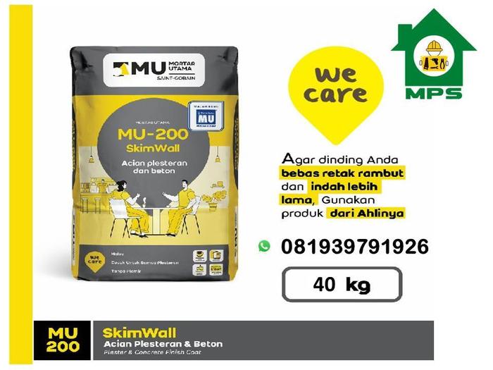 Jual Mortar Utama MU 200 40kg Skimwall Acian Plester dan Beton - Kota ...