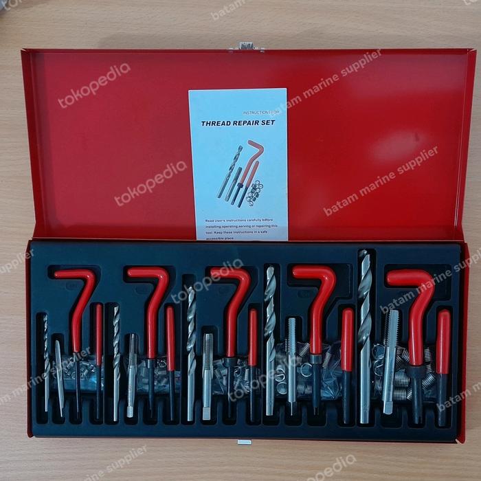 Jual Thread Repair Kit Set M5 M6 M8 M10 M12 / Helicoil Set 131pcs / Set ...