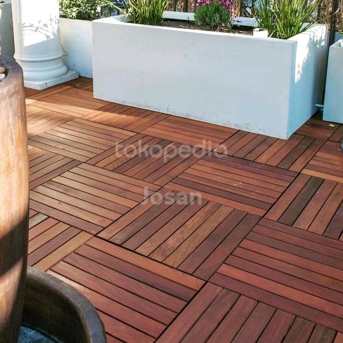 Jual Ubin Kayu Outdoor Tile Decking Bengkirai Taman Teras Balkon Kolam ...