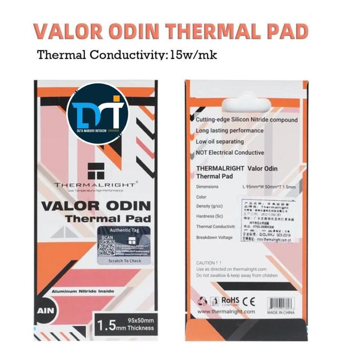 Jual Thermalright VALOR ODIN Thermal Pad 15w/mk I 95x50mm I Paste - 1.5mm - Jakarta Pusat - Duta ...