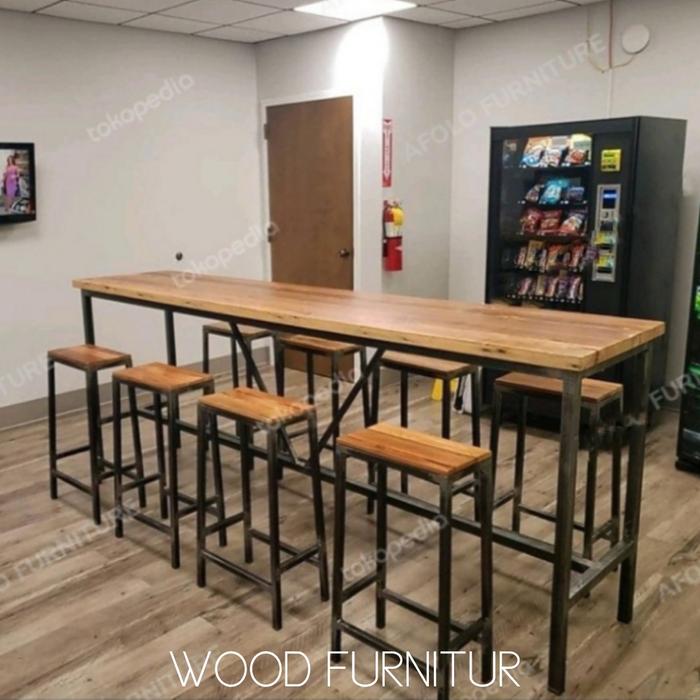 Jual meja bar cafe minimalis model industrial - Kab. Lebak - WOOD ...