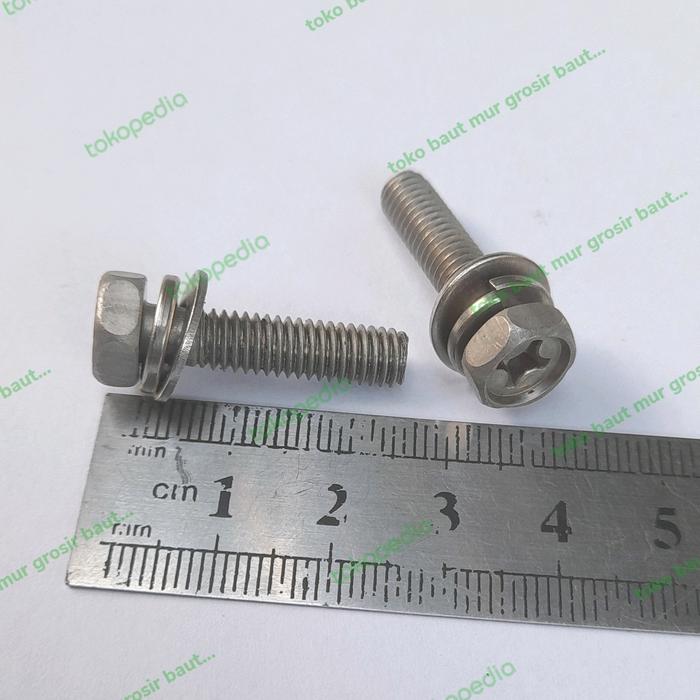 Jual Baut Stainless doble ring M6×25 / baut body hardtop kunci 10 - Kab ...