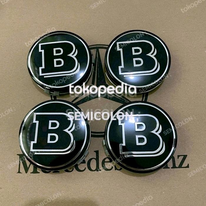 Jual dop velg roda logo brabus 75 MM Mercedes Benz hitam / dop roda ...